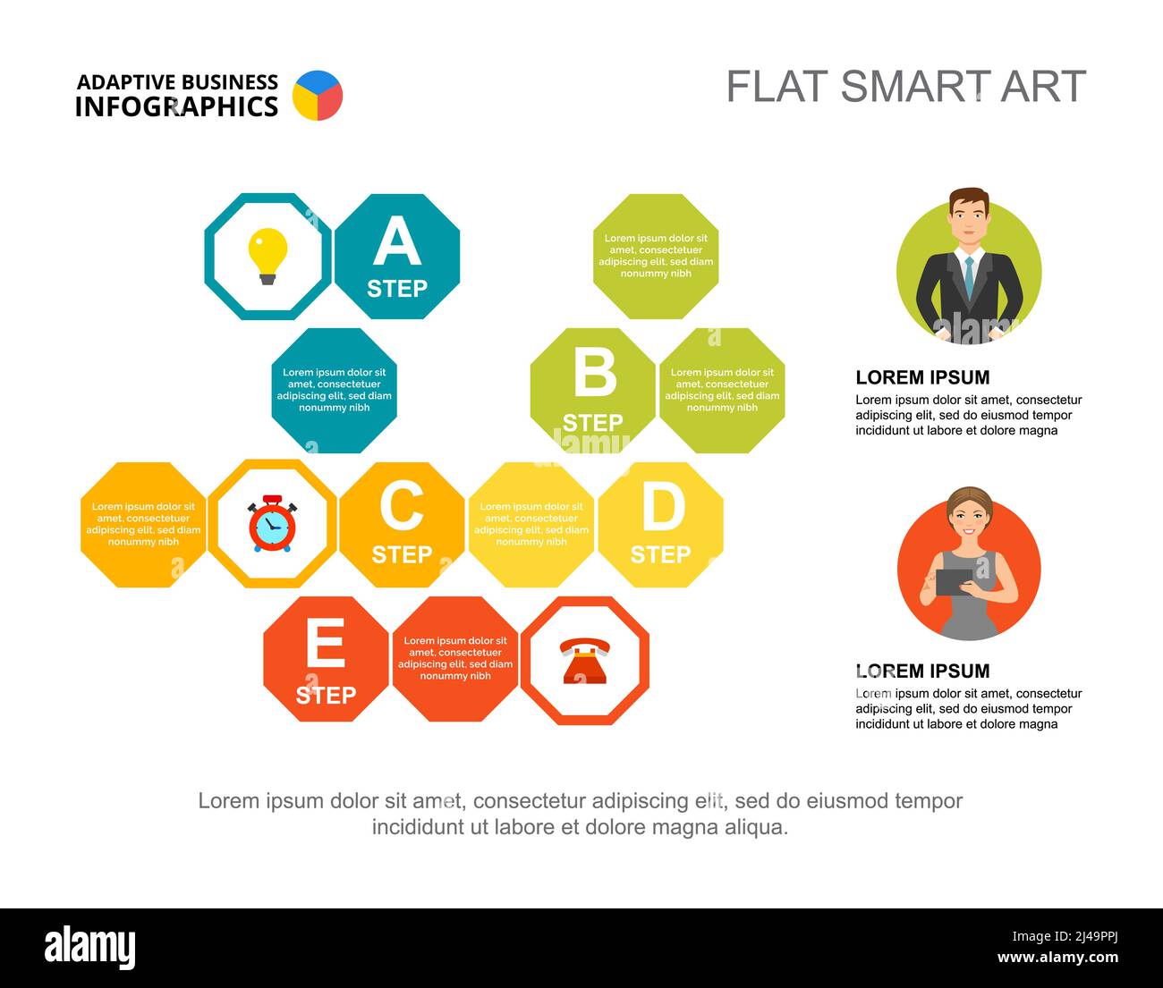 Two business partners process chart template for presentation. Business ...