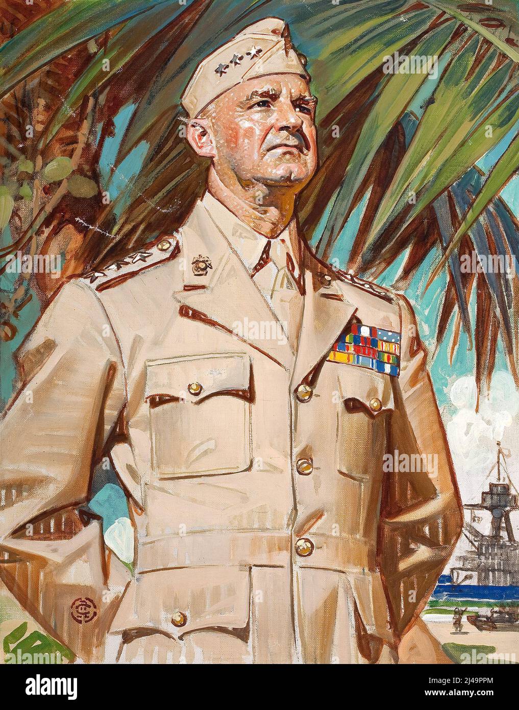 JOSEPH CHRISTIAN LEYENDECKER (American, 1874-1951) The General. Oil on ...