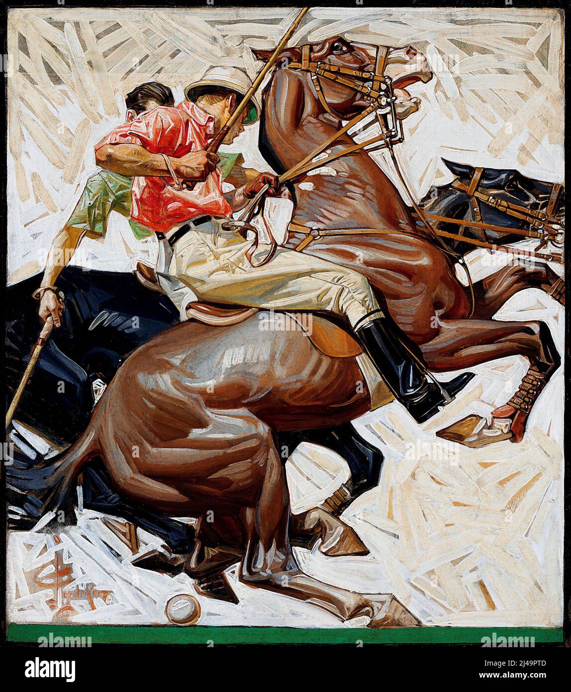 Joseph Christian Leyendecker (1874-1951) Polo Players on Horseback ...