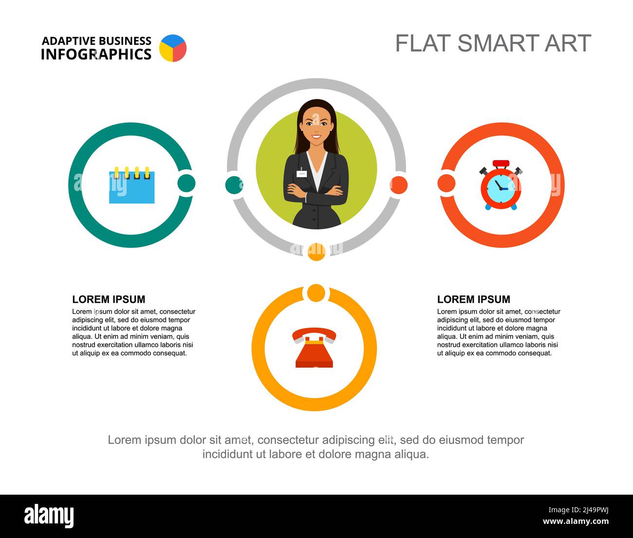 Two points project process chart template for presentation. Vector ...