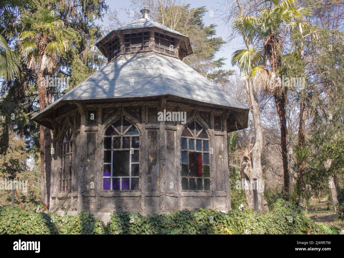 little building in a park in Madrid, the capital of Spain Stock Photo ...