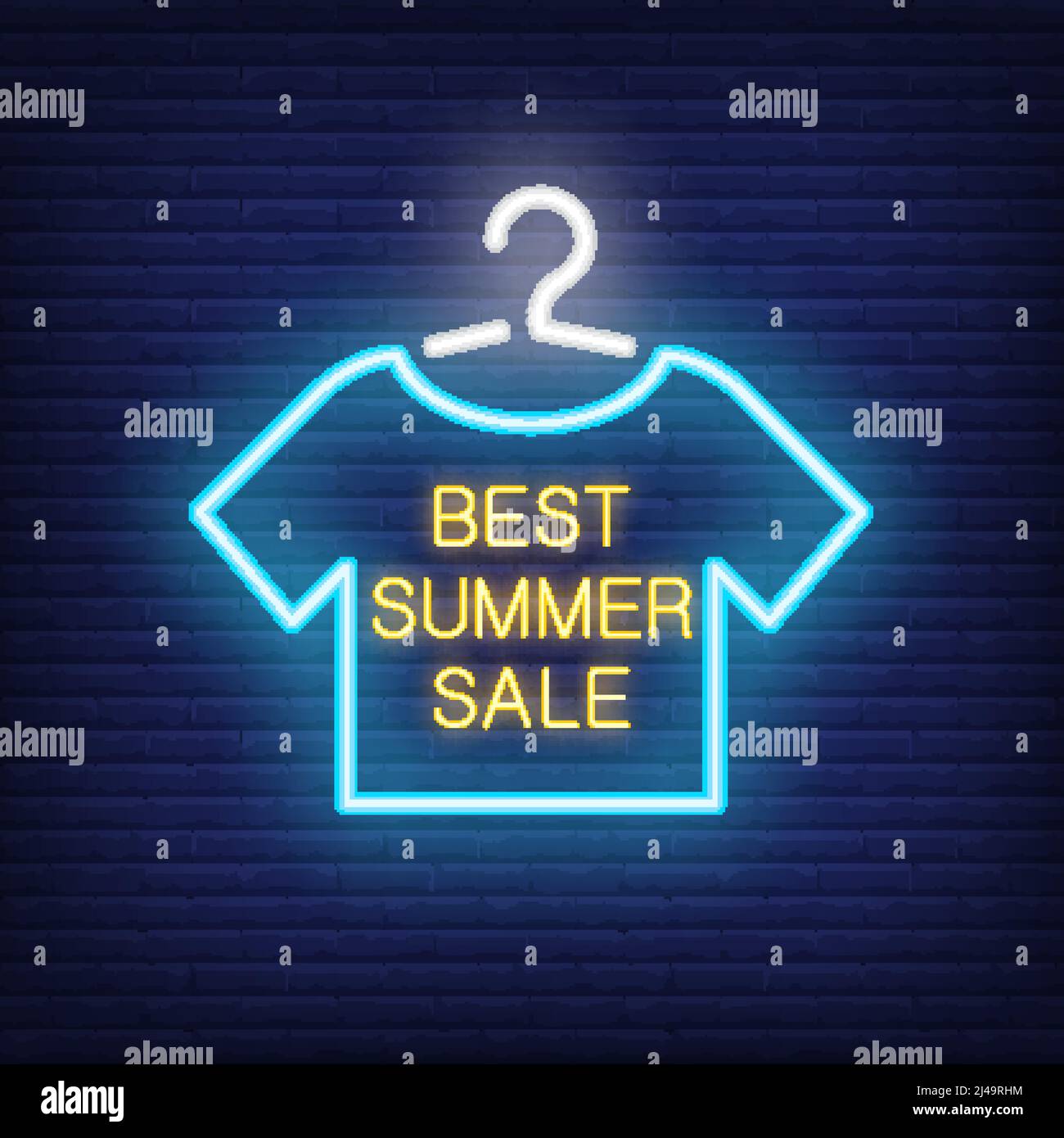 Best summer sale neon text with t-shirt on hanger. Offer or sale ...