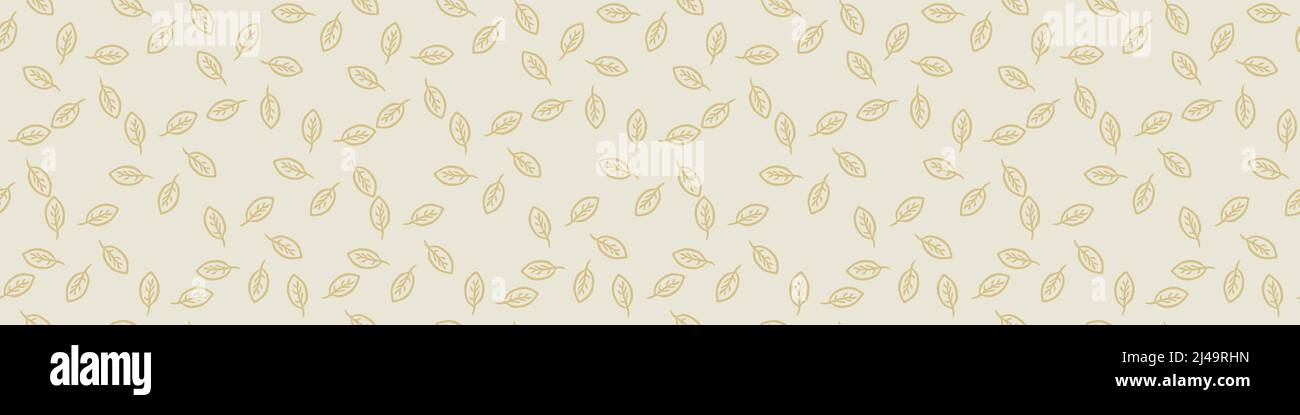 Gender neutral foliage seamless vector border. Simple whimsical 2 tone ...