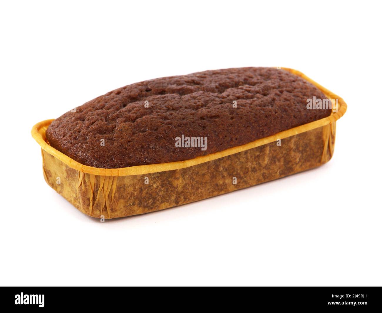 Ready made brown cake isolated on white background Stock Photo - Alamy