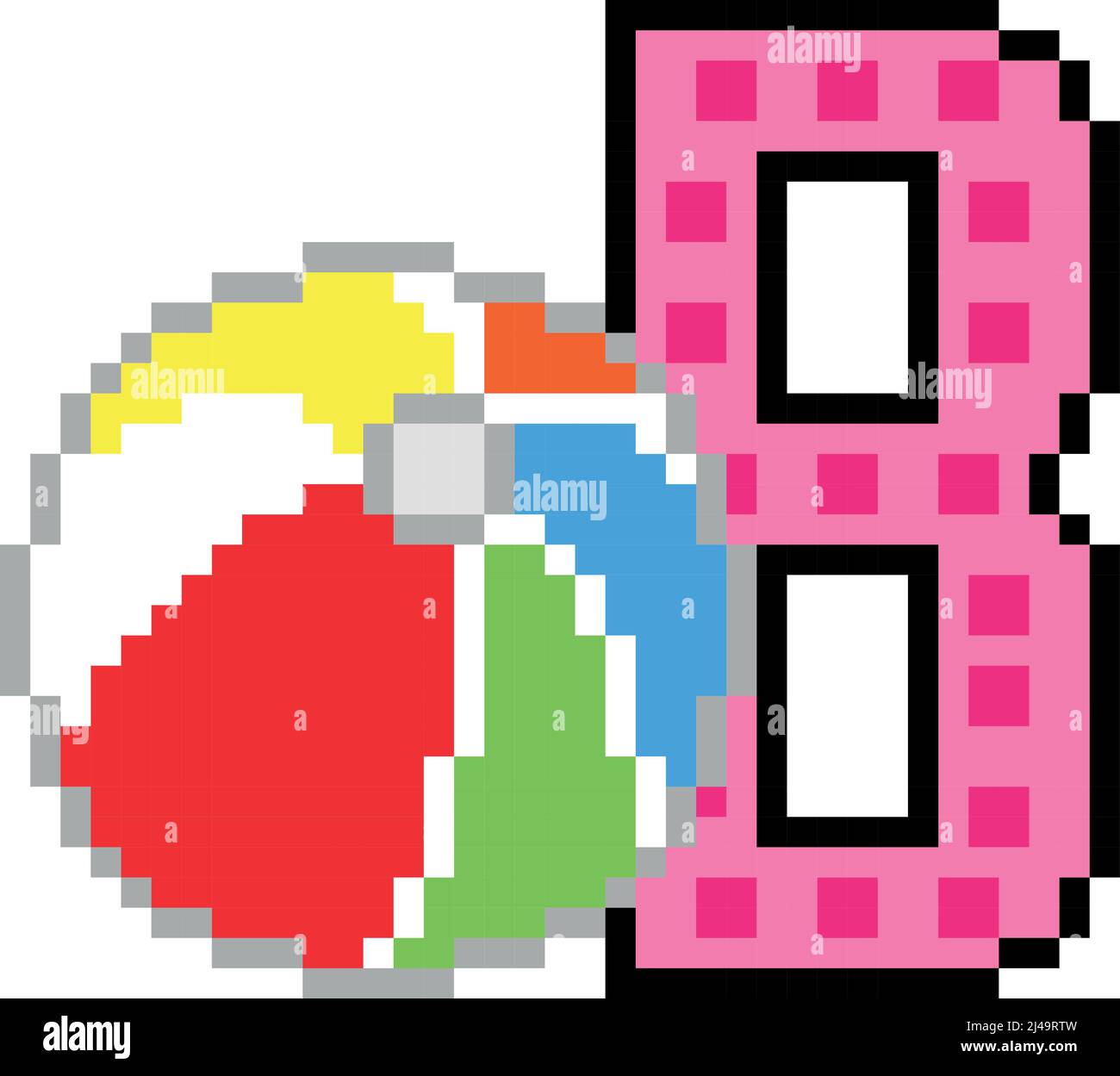 Vector pixel art kids character Cut Out Stock Images & Pictures - Alamy