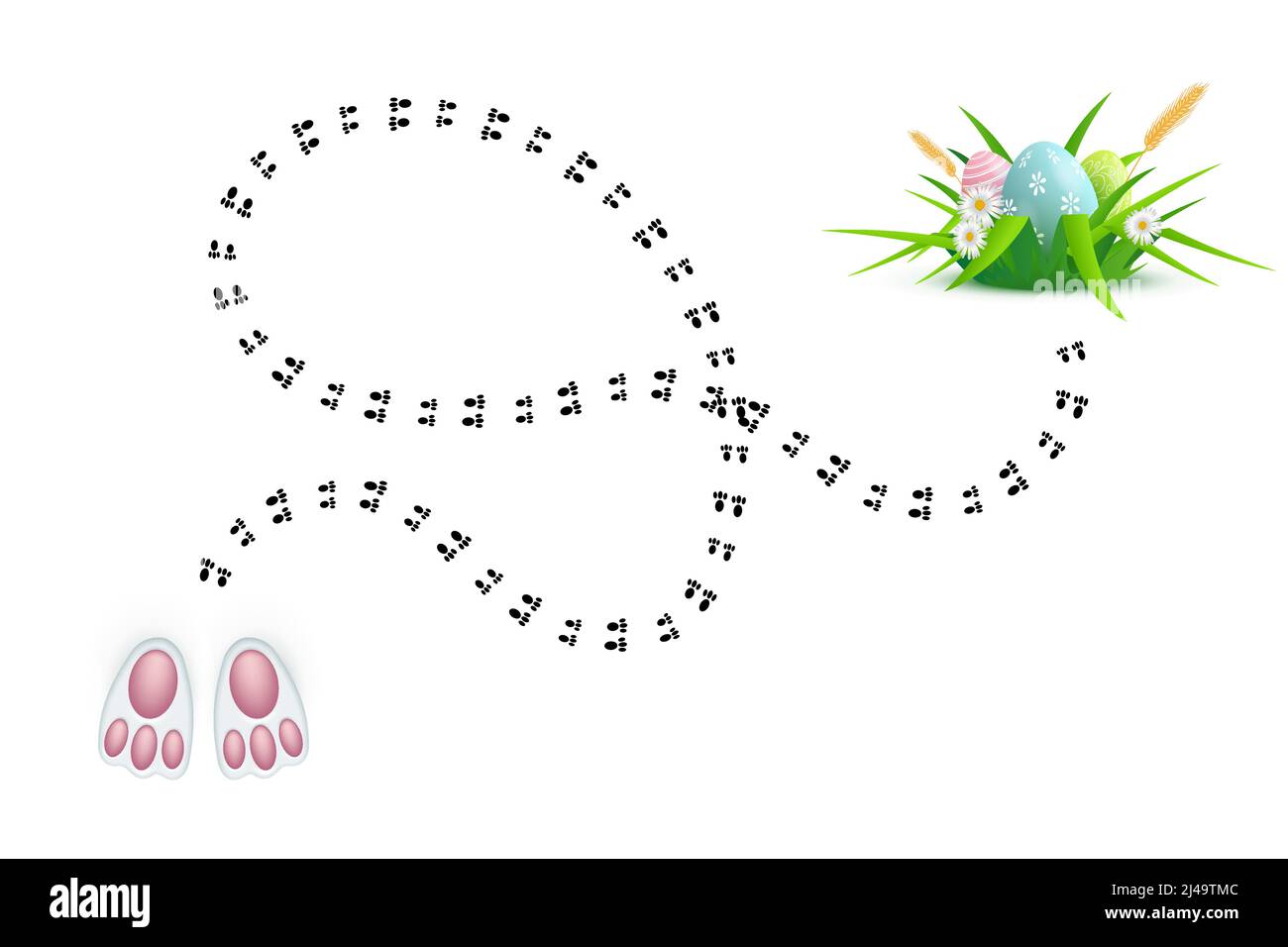 Easter bunny trail Stock Vector Images - Alamy