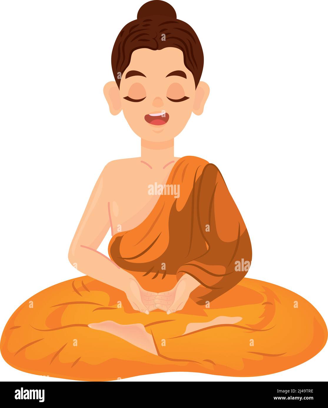 monk in meditation pose Stock Vector Image & Art - Alamy