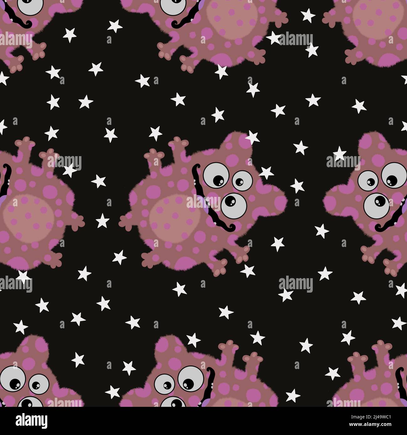 Kids seamless aliens monsters pattern for textiles and packaging and ...