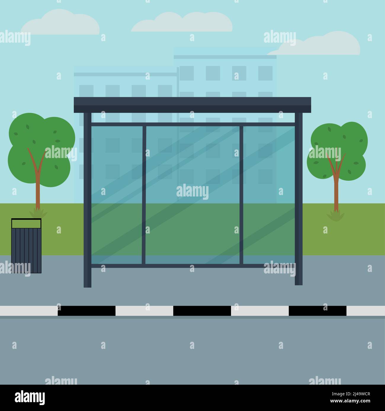 Bus stop. Flat vector illustration Stock Vector Image & Art - Alamy