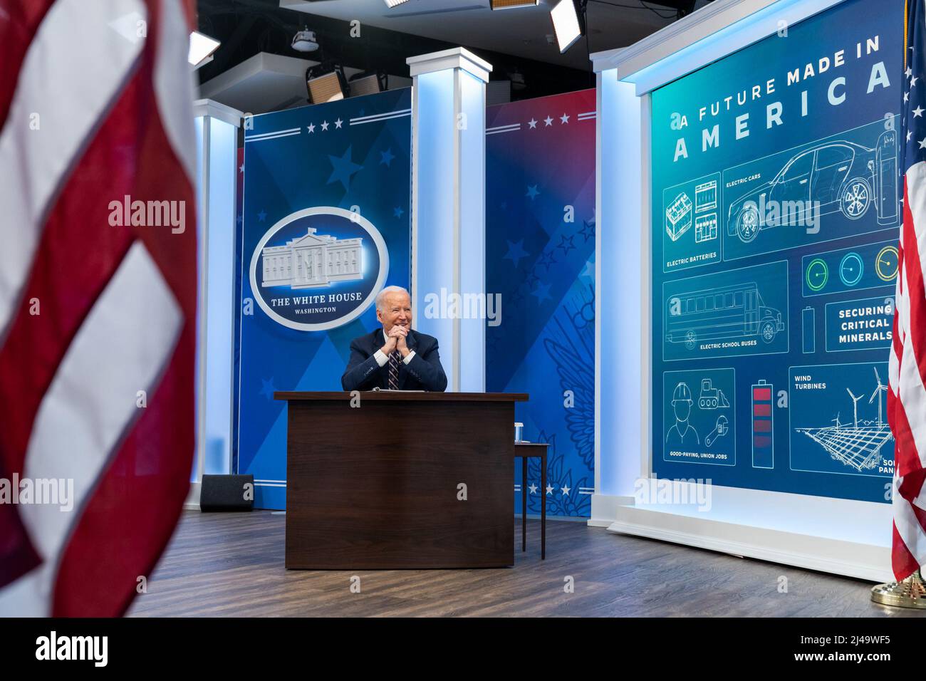 President Joe Biden participates in a roundtable on securing critical ...