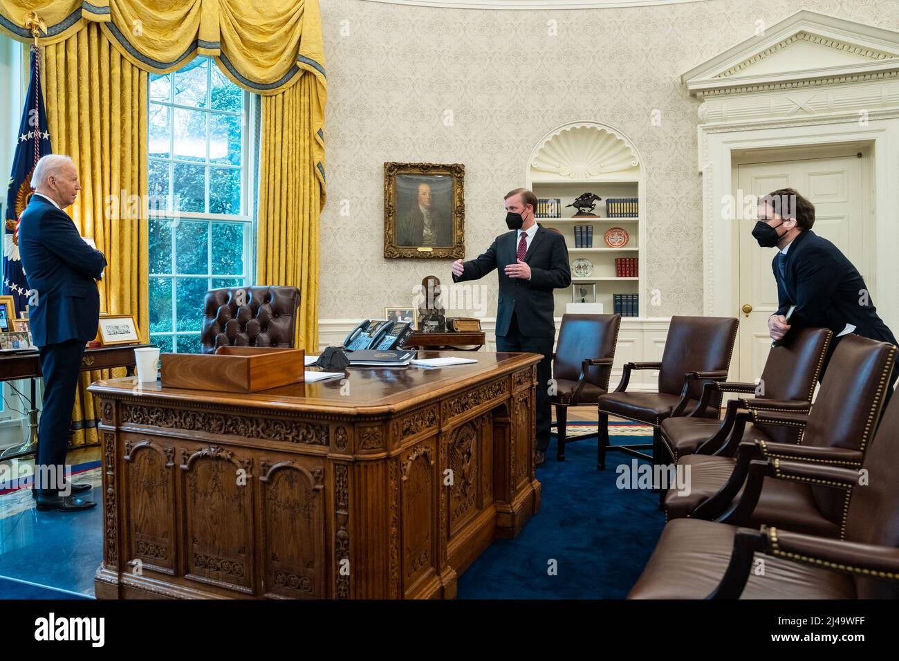 President Joe Biden meets with National Security Adviser Jake Sullivan ...