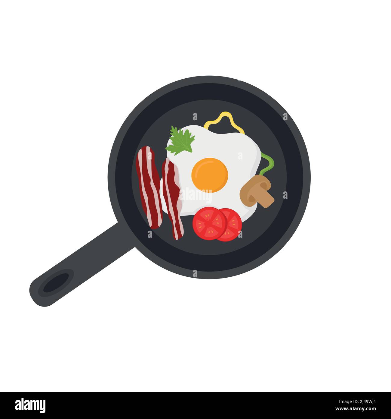 Fried egg meat in Stock Vector Images - Alamy