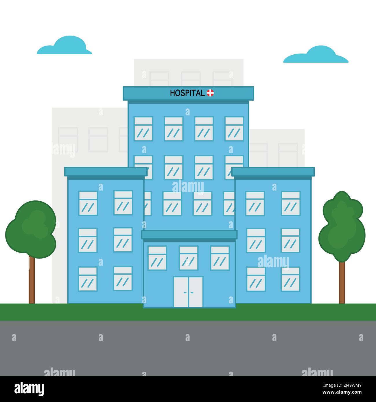 Hospital building. Vector flat illustration Stock Vector Image & Art ...