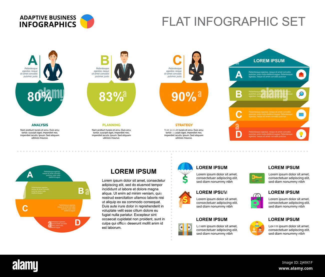 Career percentage chart template for presentation. Vector illustration ...
