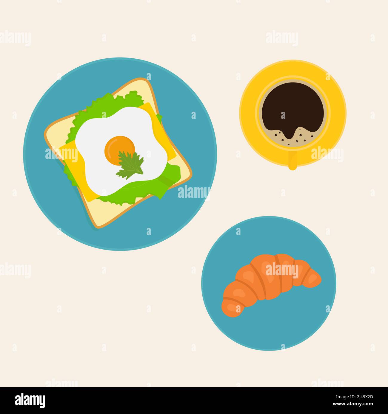 Egg croissant sandwich Stock Vector Images - Alamy