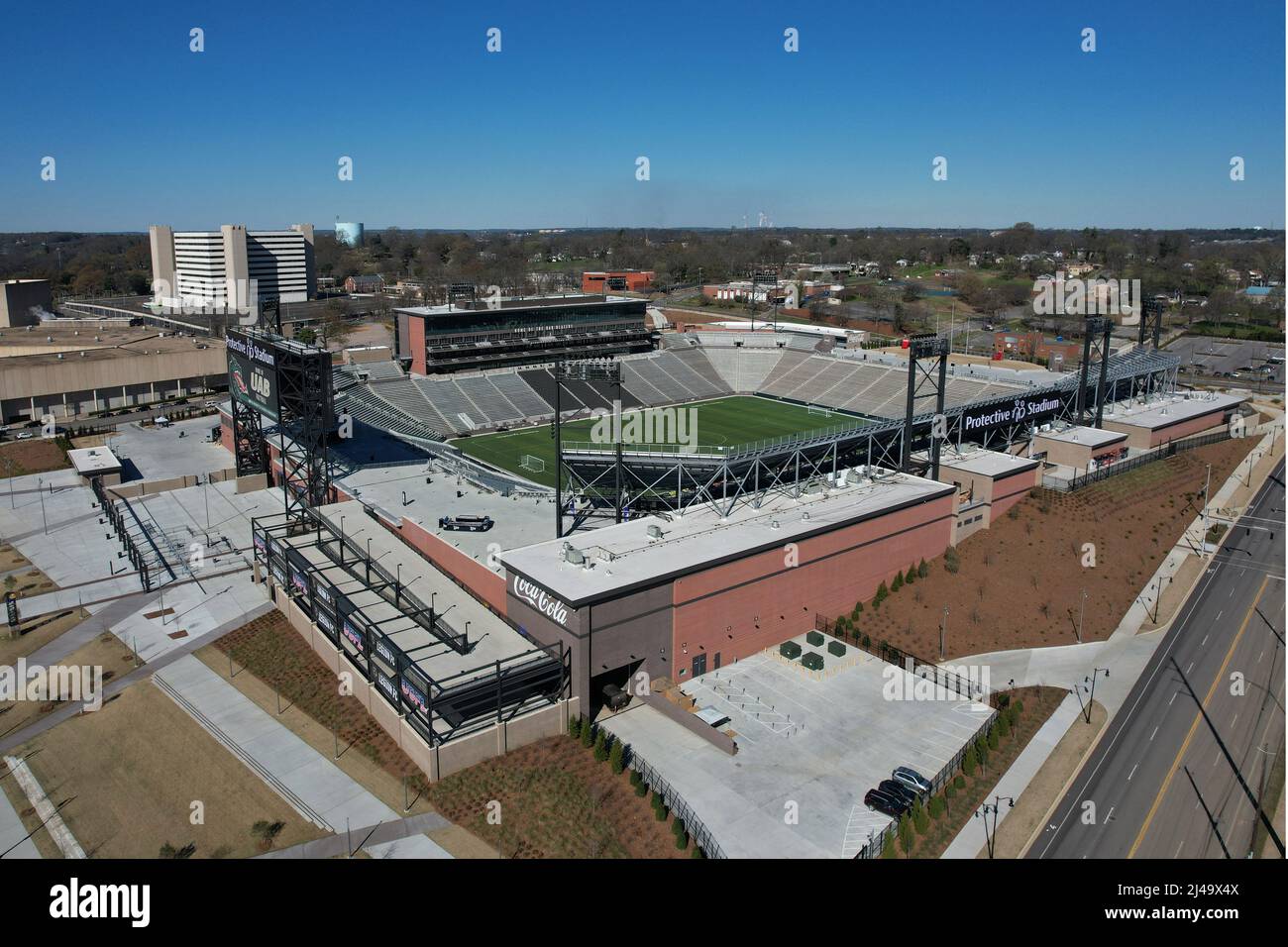 An aerial view of Protective Stadium, Sunday, Mar. 13, 2022, in ...