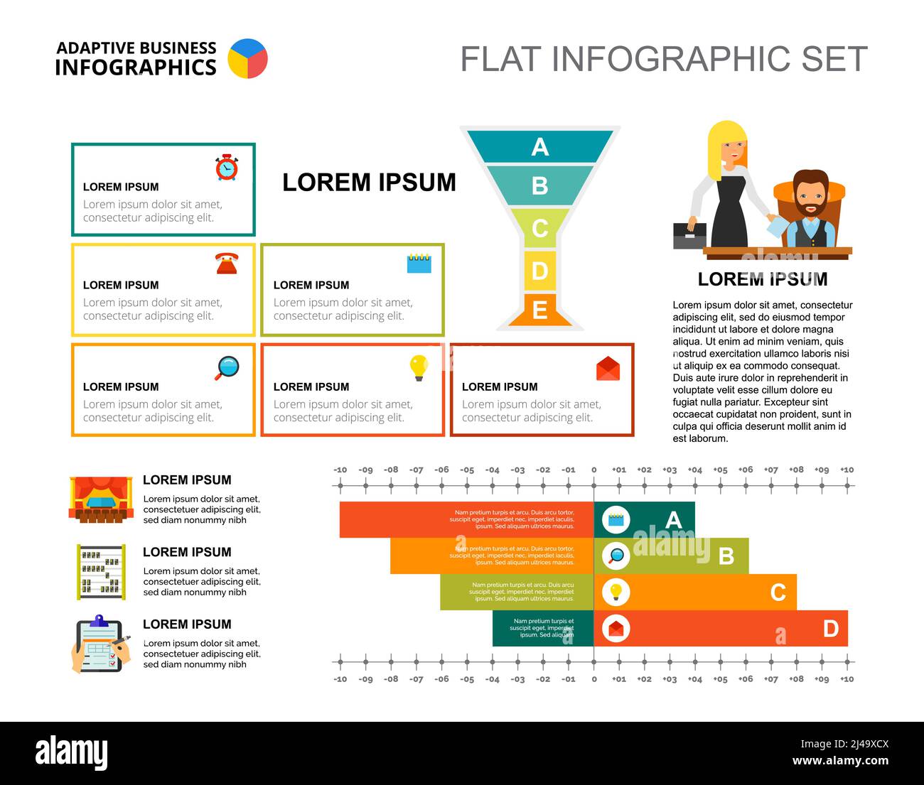 Business strategy bar chart template for presentation. Business data ...