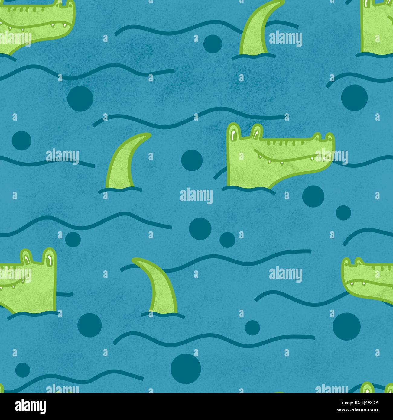 Kids seamless crocodile pattern for fabrics and textiles and packaging ...