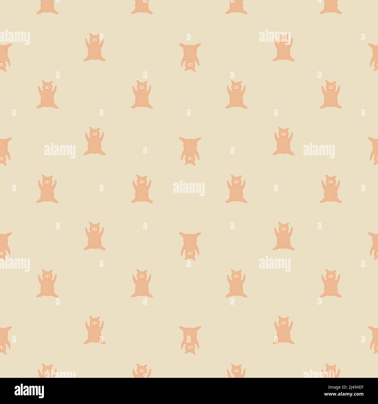 Seamless pattern cute pigs. Background of chubby piggy in doodle style ...