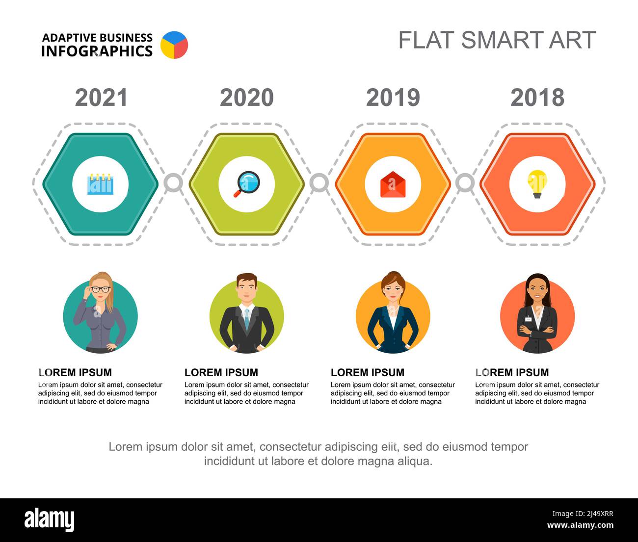 Four options timeline process chart template for presentation. Business ...
