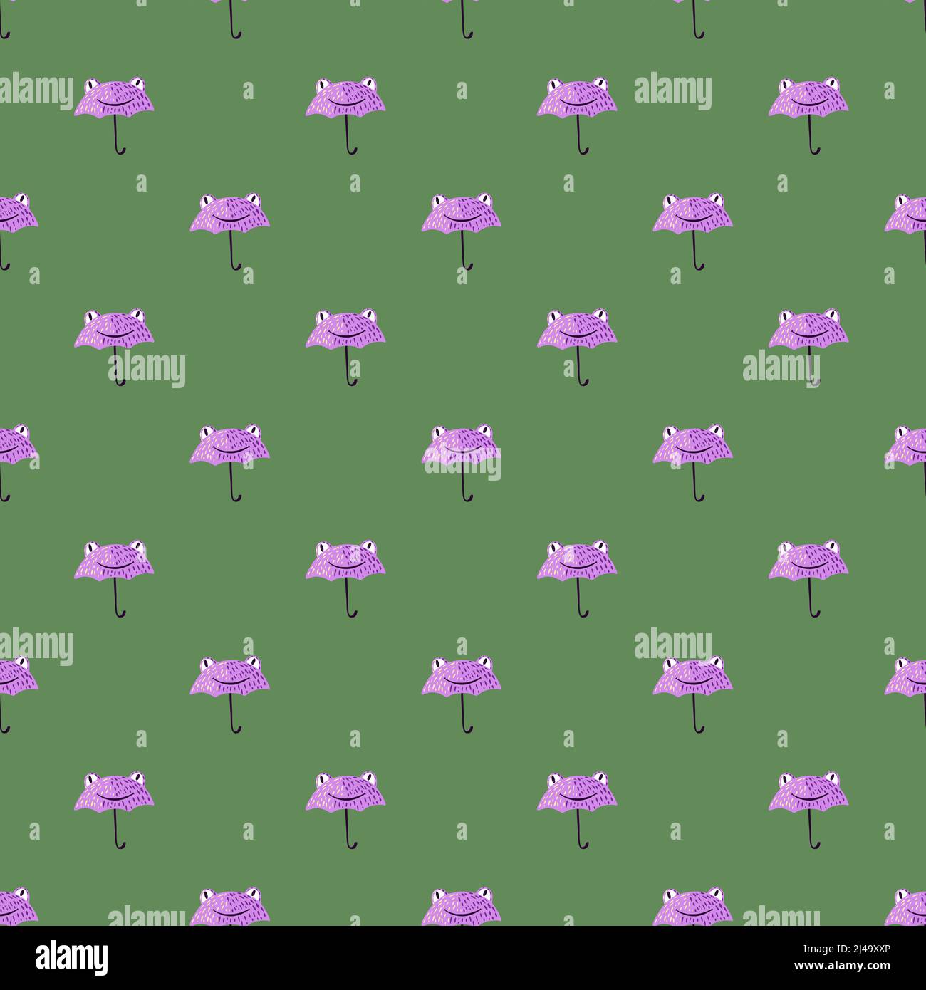Seamless pattern cute frog umbrella. Background of funny accessory ...