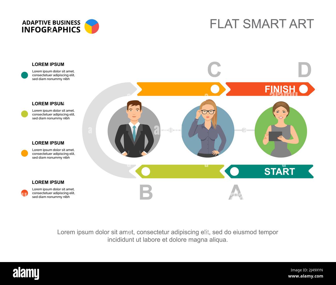 Four steps workflow process chart template for presentation. Business ...