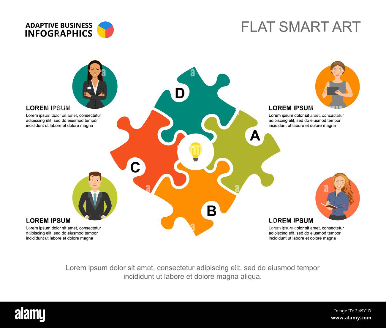Four ideas process chart template for presentation. Vector illustration ...
