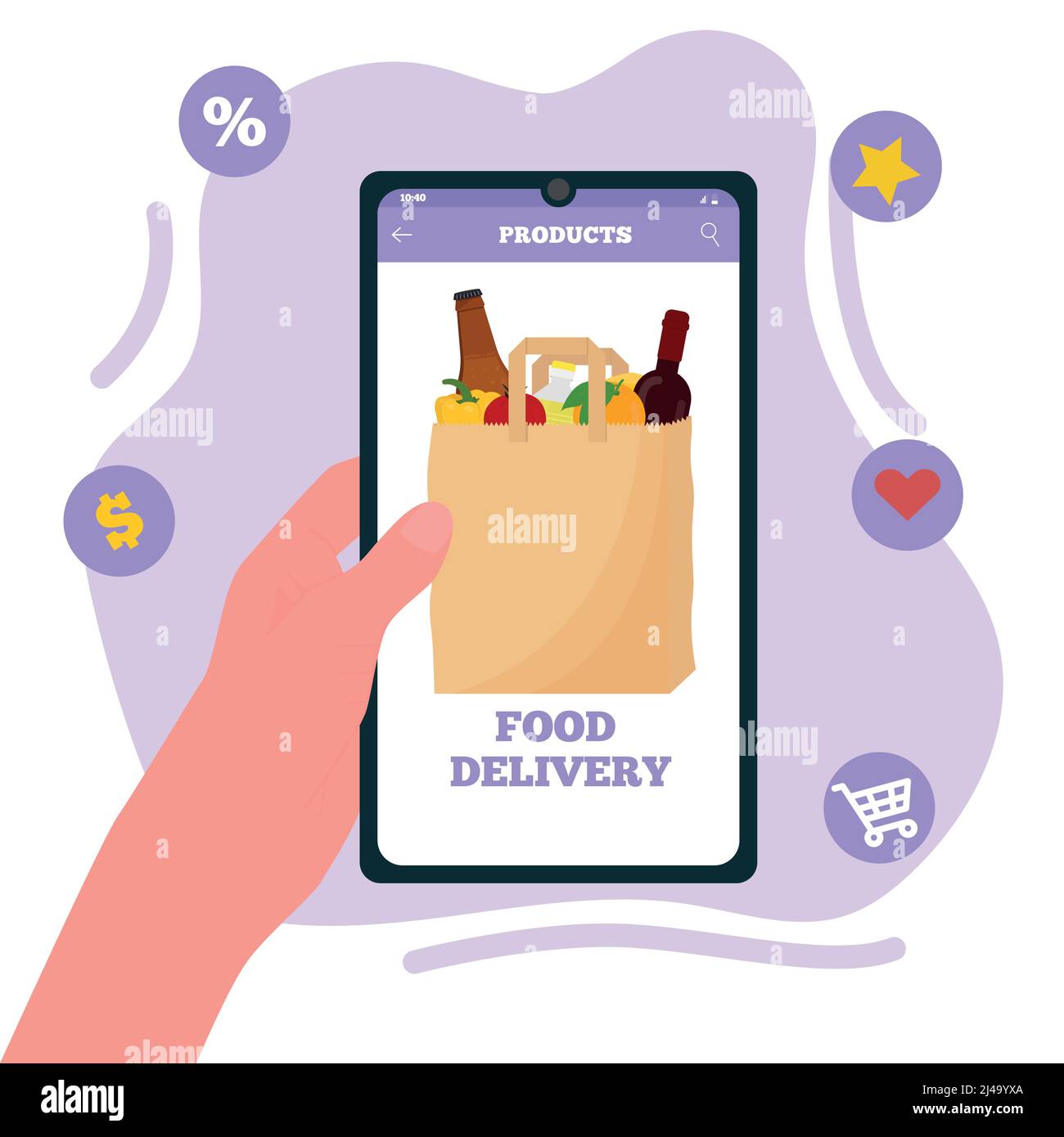Online ordering of products. Flat vector illustration Stock Vector ...