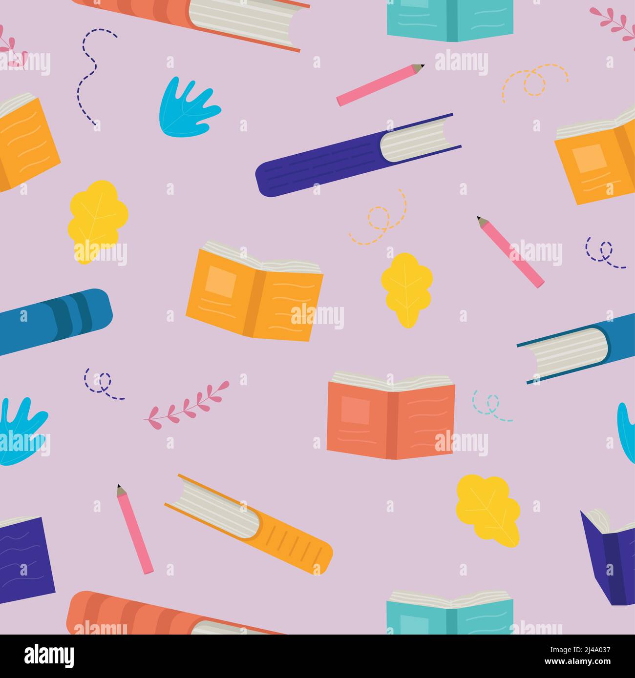 Book seamless vector pattern. Open book, blue book Stock Vector Image ...