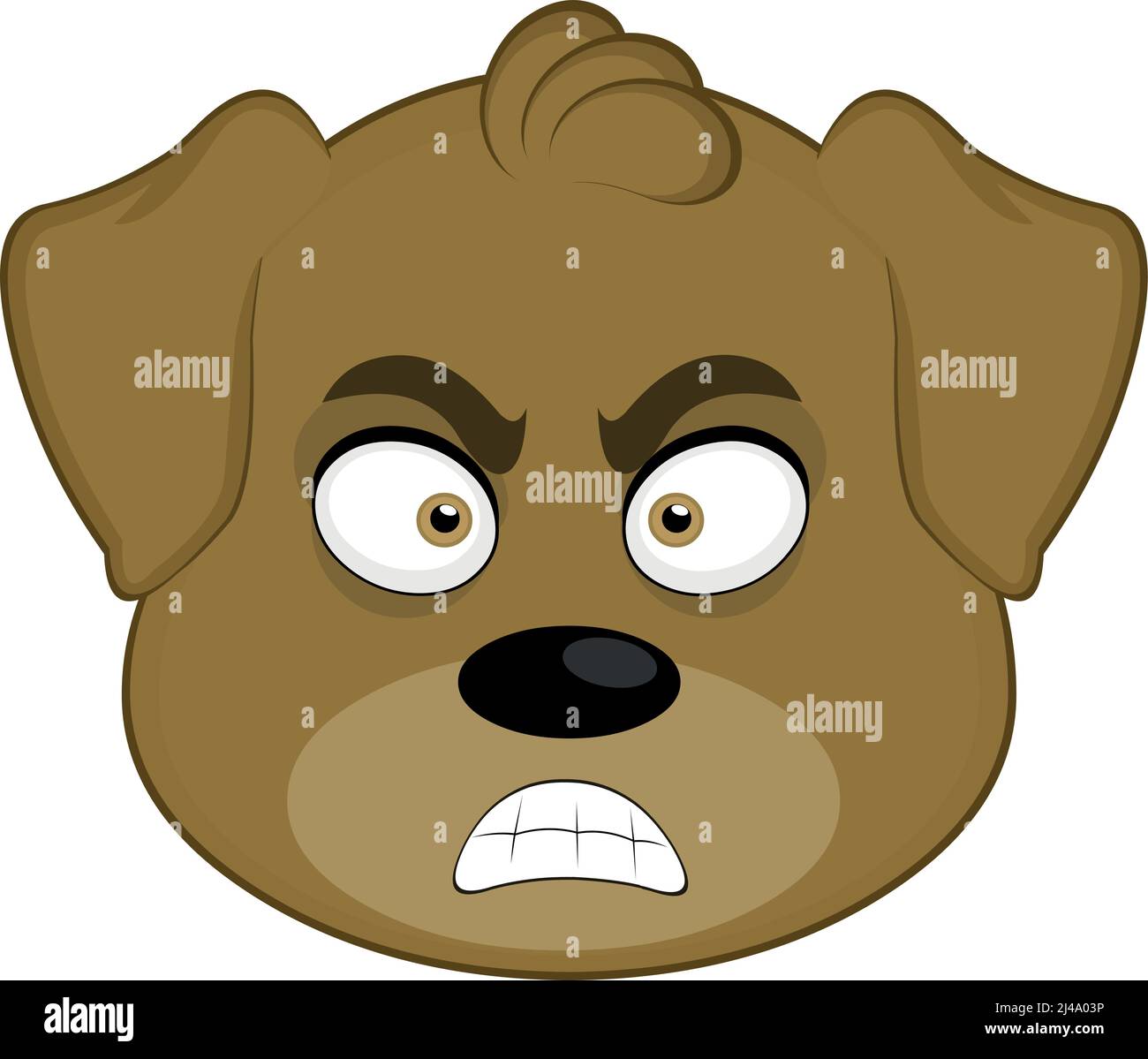 Cartoon Dog Angry Face