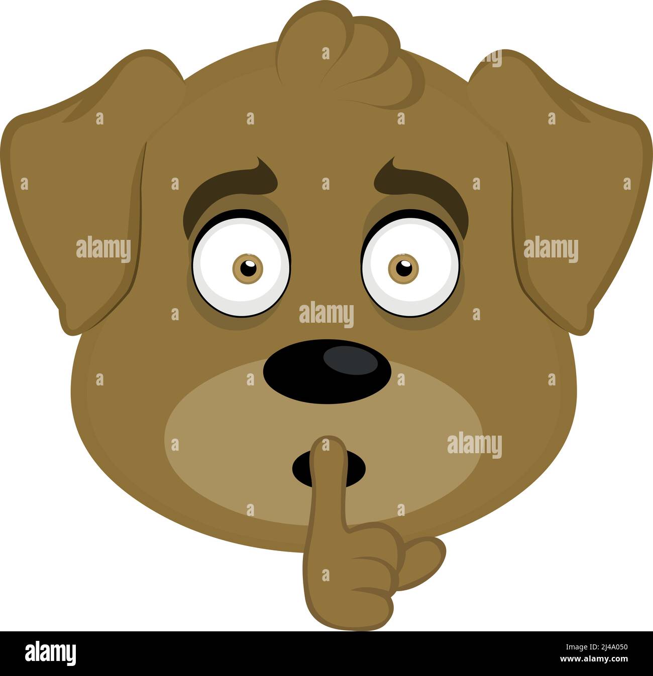 Vector illustration of emoticon of a cartoon dog face asking for ...