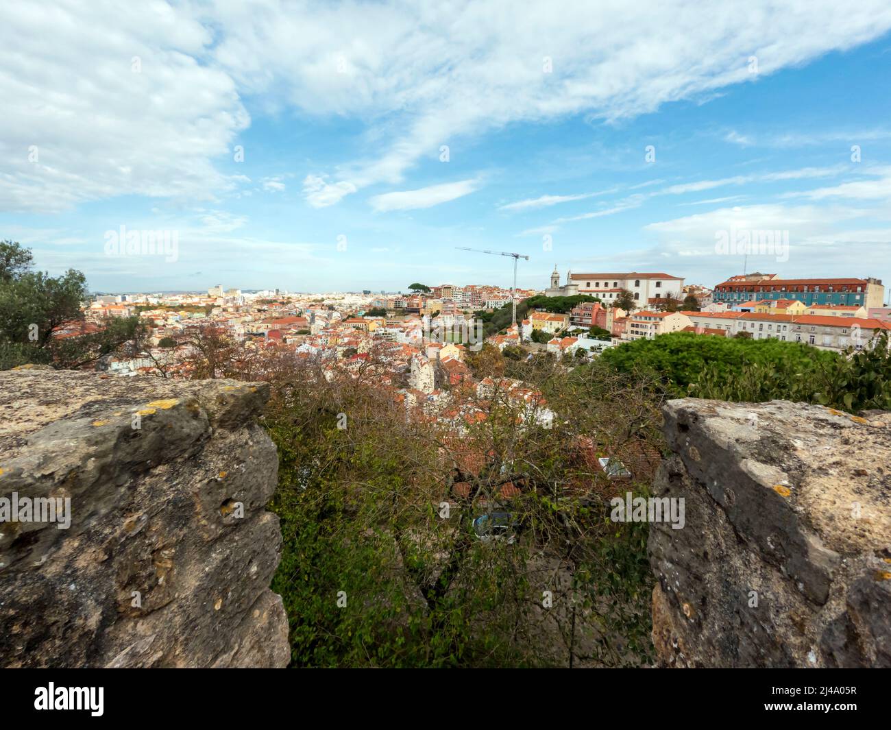 Ramparts, Defensive Walls And Towers In Sao Jorge Saint George Castle ...