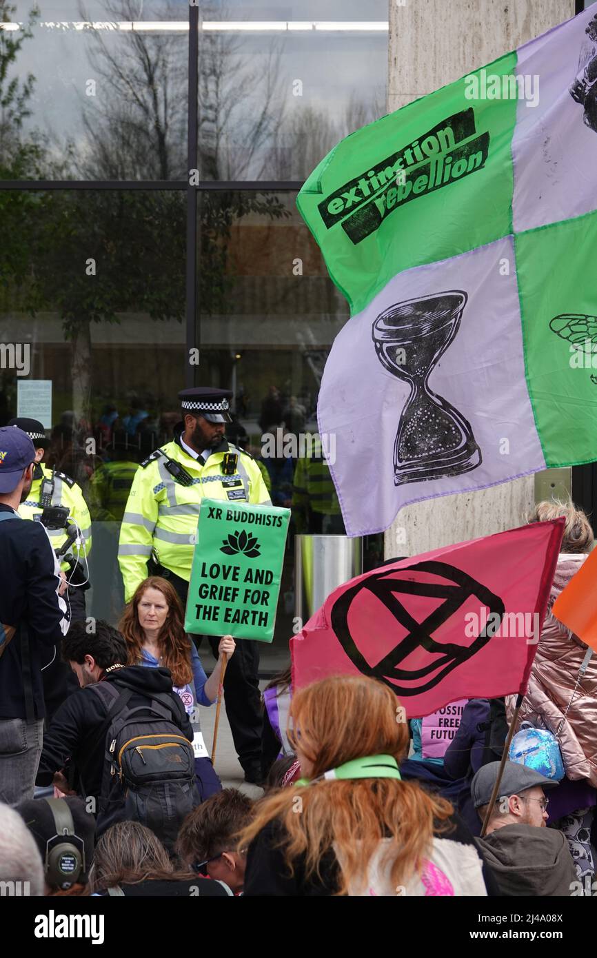 Westminster London, UK. 13th April 2022. Extinction Rebellion XR ...