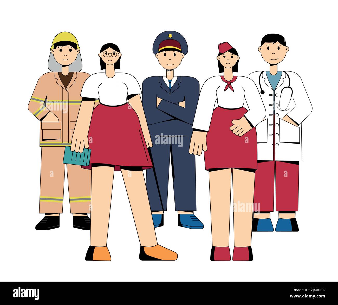 People of different professions. Labor Day. Doctor, teacher, police ...