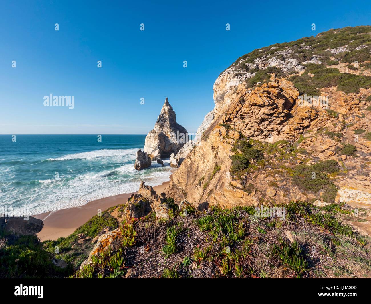 Praia da Ursa beach by Cabo da Roca, between Cascais and Sintra on the ...