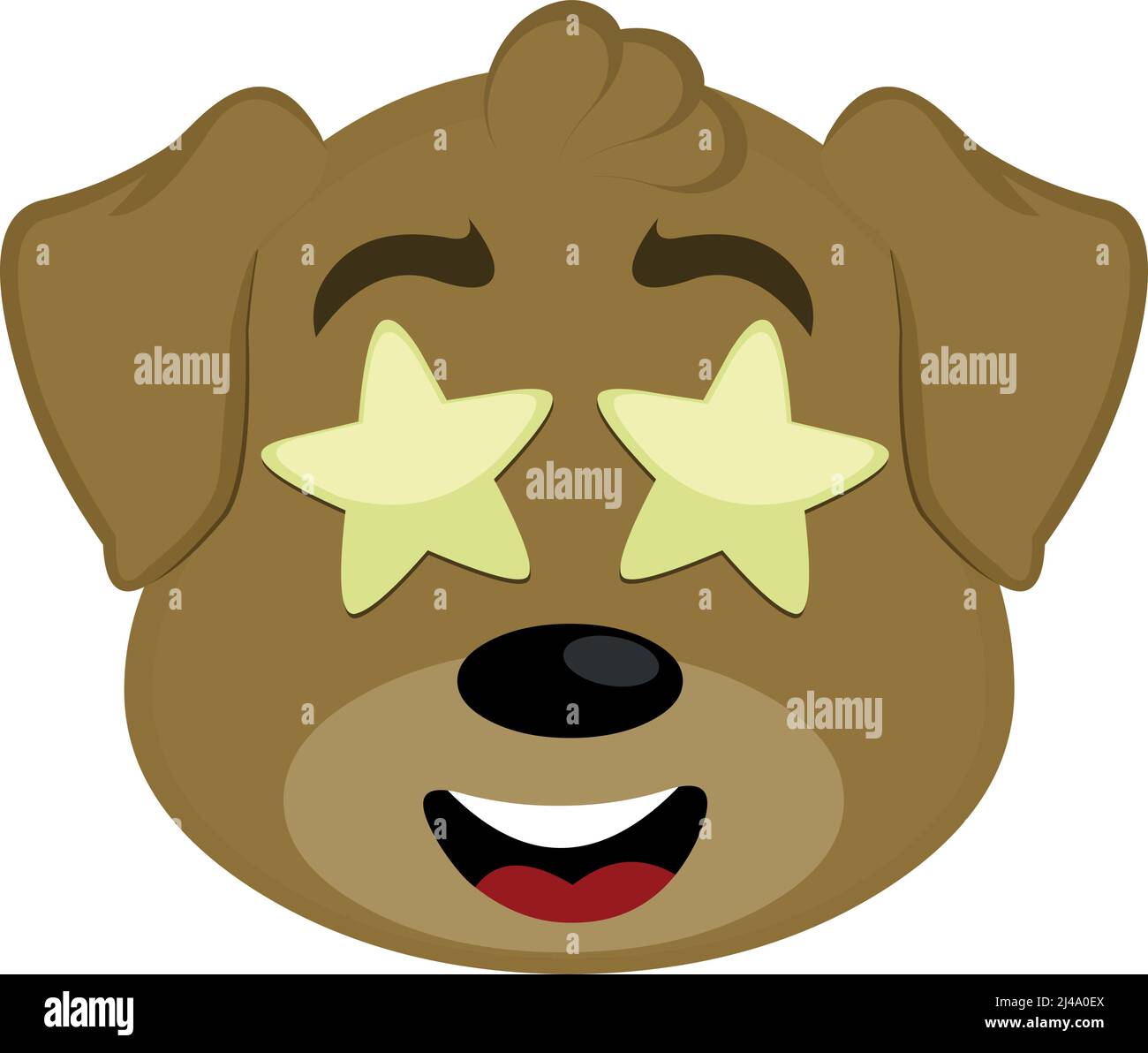 Vector illustration of a cartoon dog's face with eyes in the form of ...