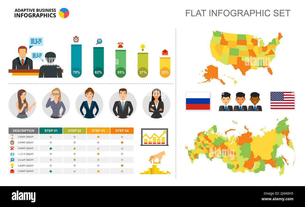 International business percentage charts template for presentation ...