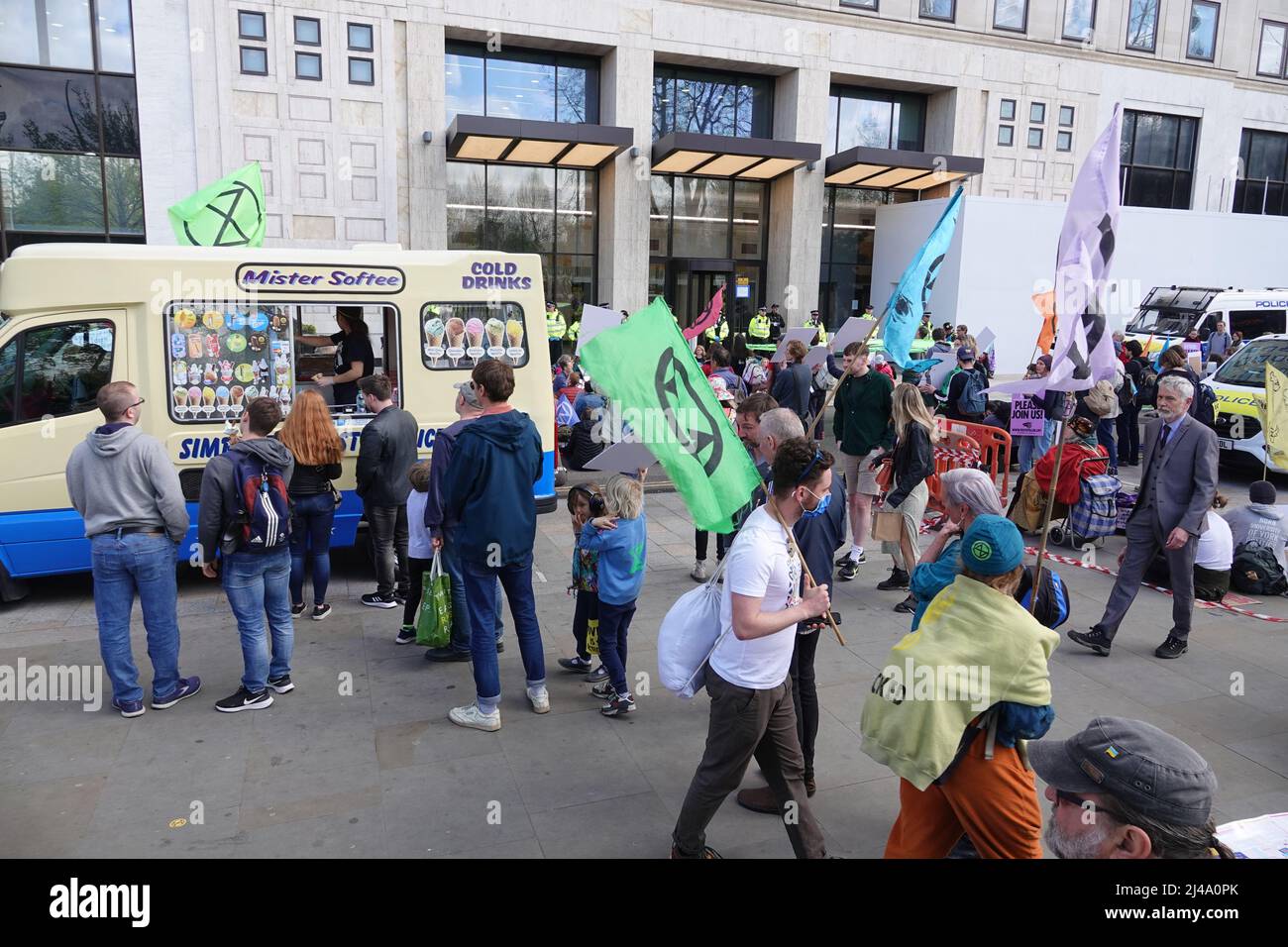Westminster London, UK. 13th April 2022. Extinction Rebellion XR ...