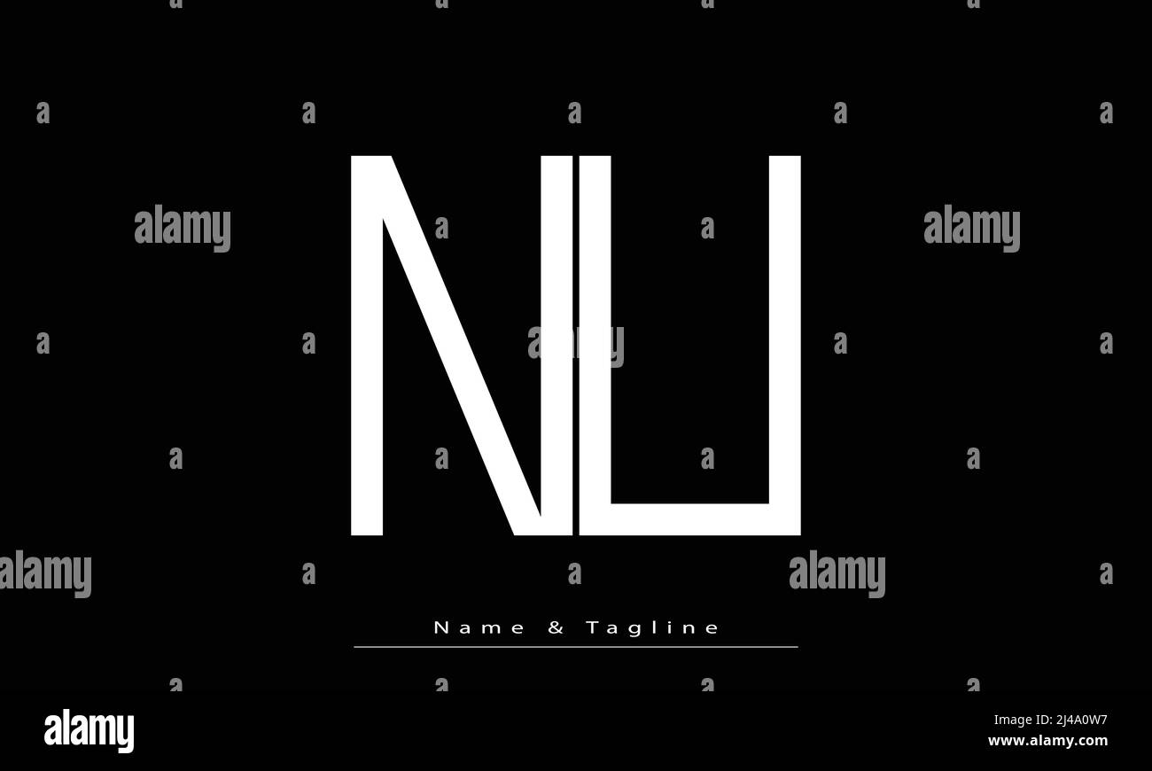 Alphabet letters Initials Monogram logo NU , UN Stock Vector Image ...