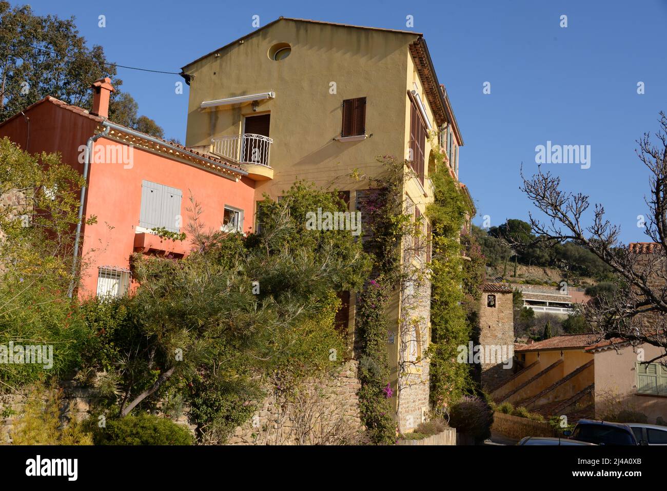 Bormes les Mimosas village Stock Photo - Alamy