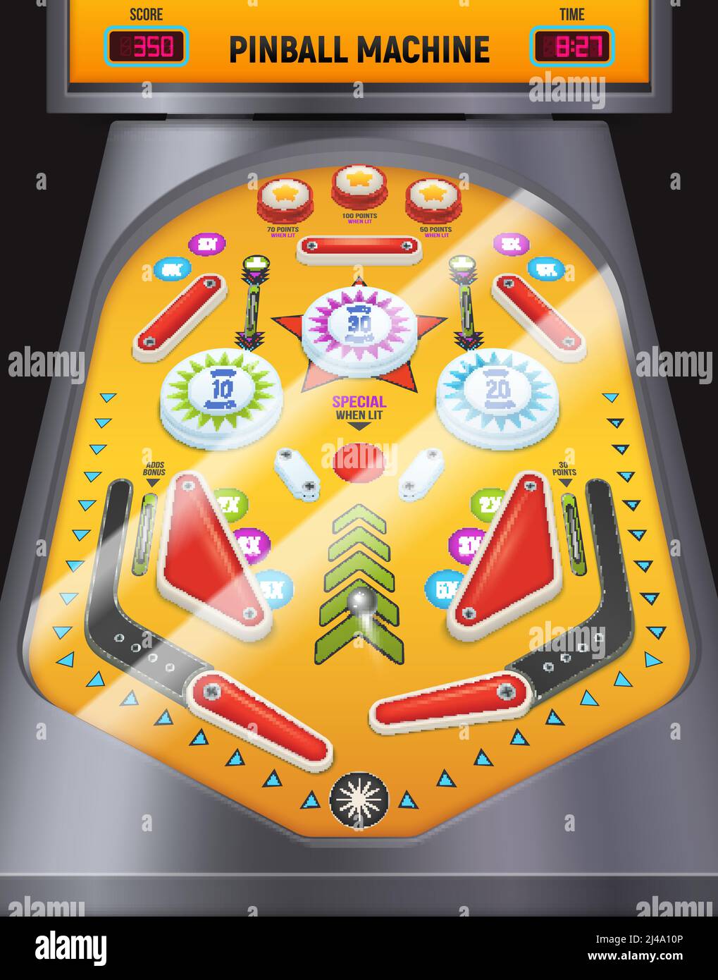Colored and cartoon pinball machine composition game machine in the ...
