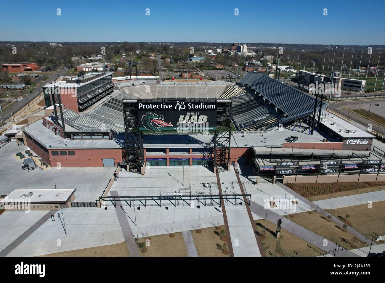 An aerial view of Protective Stadium, Sunday, Mar. 13, 2022, in ...