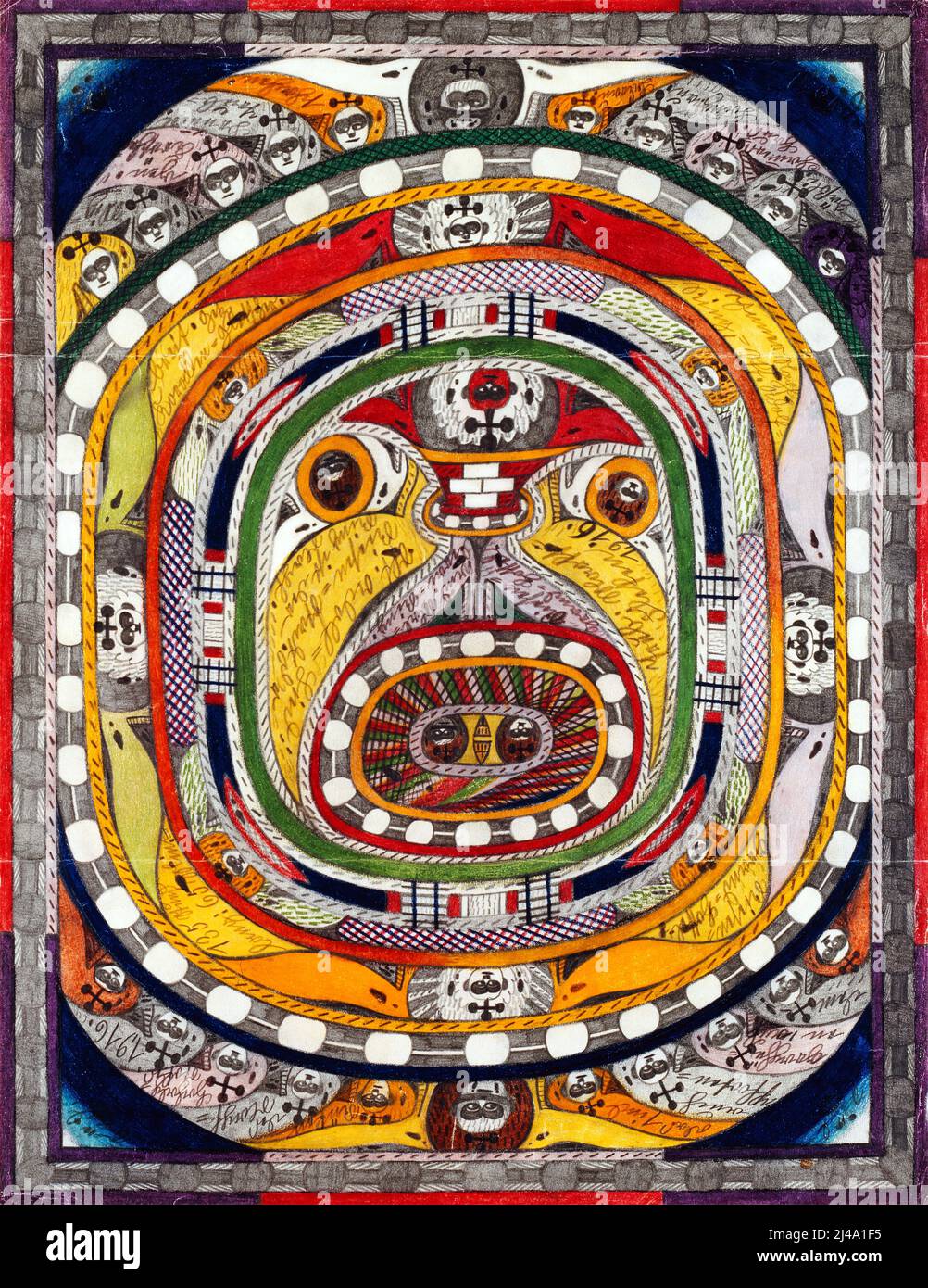 Swiss artist Adolf Wölfli, Art Brut painting - Der Napf (1916 Stock ...