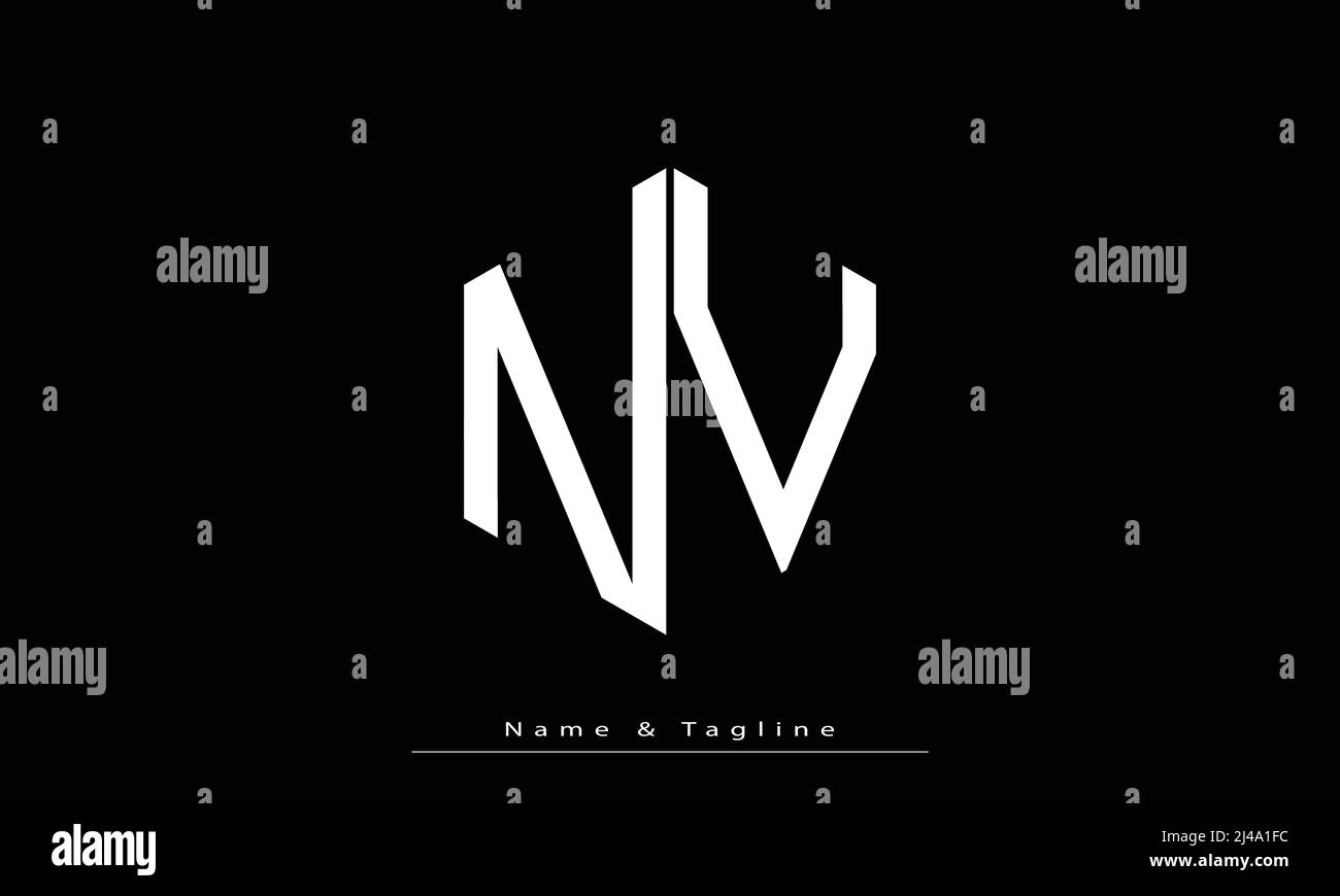 Alphabet letters Initials Monogram logo NV , VN Stock Vector Image ...