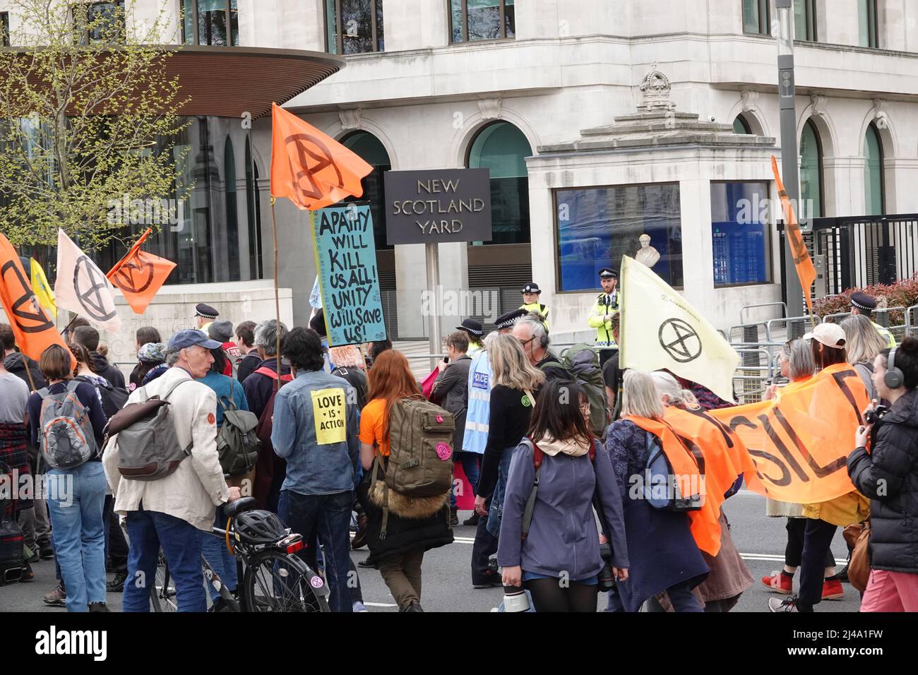 Westminster London, UK. 13th April 2022. Extinction Rebellion XR ...