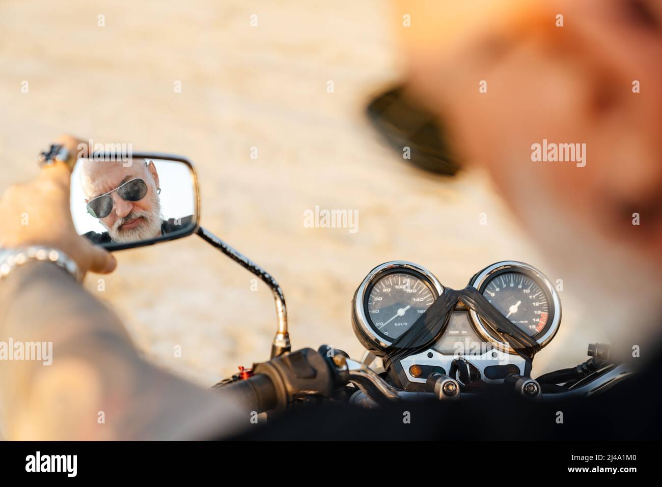 Rear view mirror man sunglasses hi-res stock photography and images - Alamy