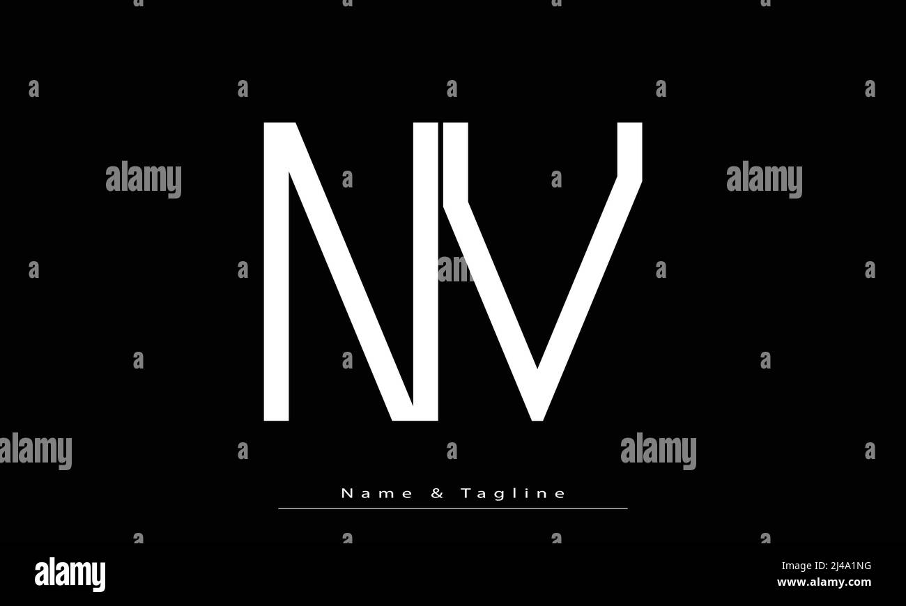 Alphabet letters Initials Monogram logo NV , VN Stock Vector Image ...