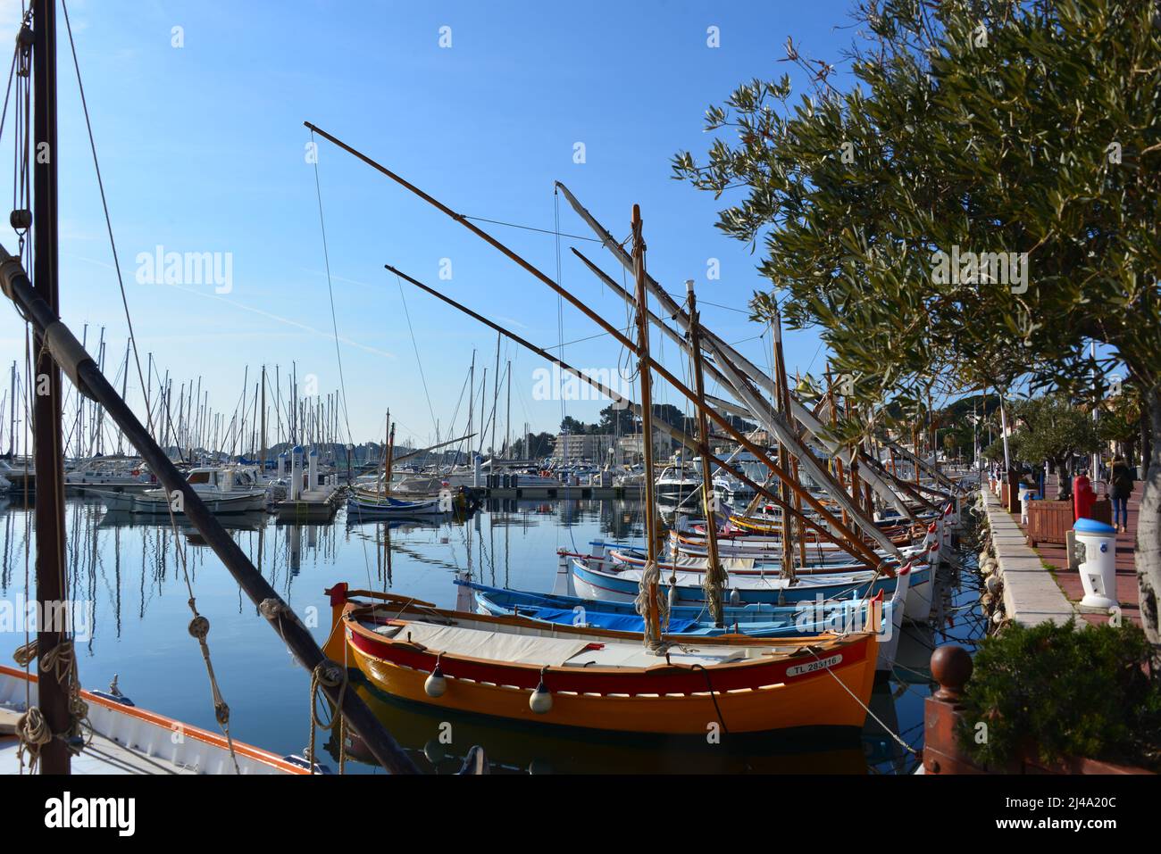 Mediterranean boats in the port of Bandol Stock Photo - Alamy