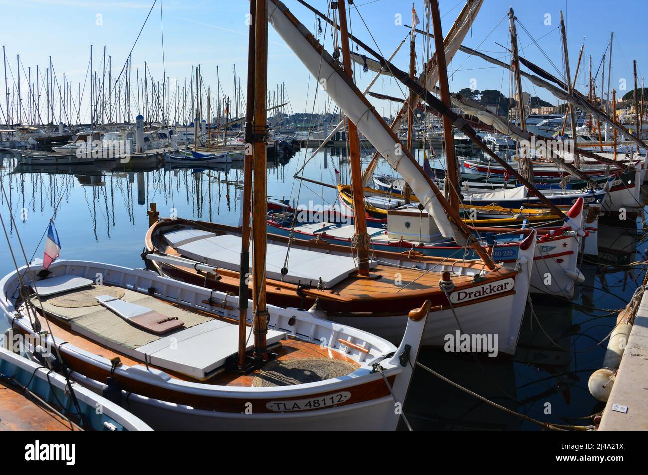 Mediterranean boats in the port of Bandol Stock Photo - Alamy