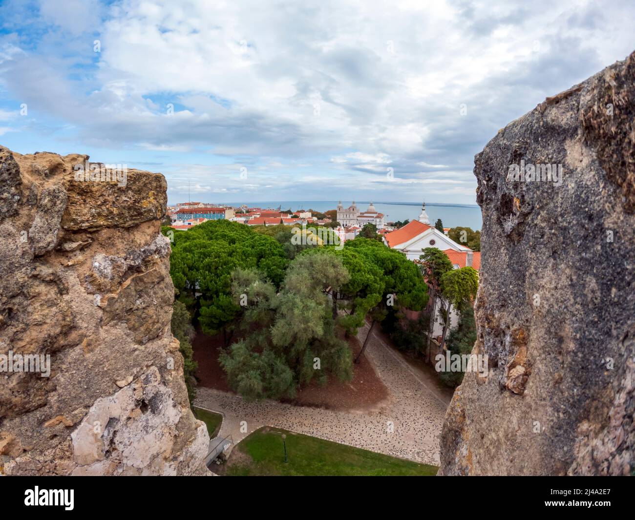 Ramparts, Defensive Walls And Towers In Sao Jorge Saint George Castle ...